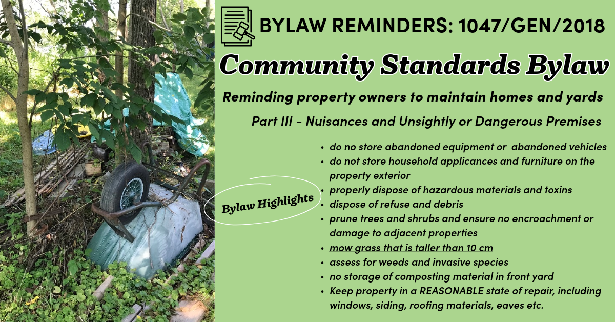 Community Standards Bylaw 1047/GEN/2018 - Town of Fairview, Alberta