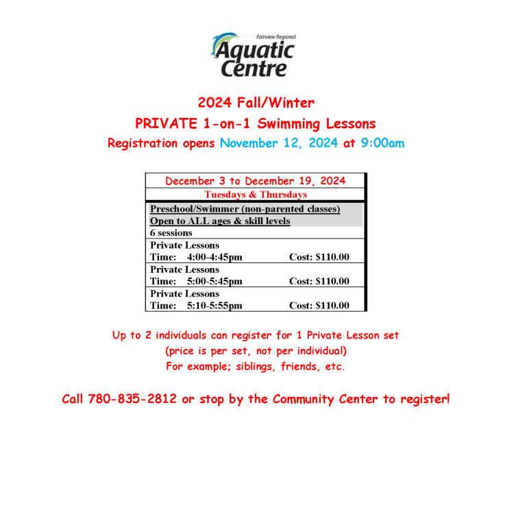 Fairview Community Centre: Pool Schedules, Gym Schedules & More